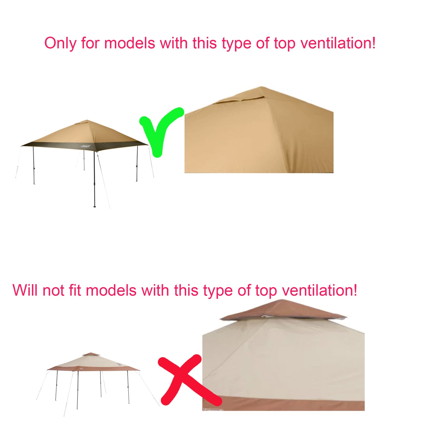 Canopy Top Replacement for Coleman 13x13 Instant Eaved Shelter ...